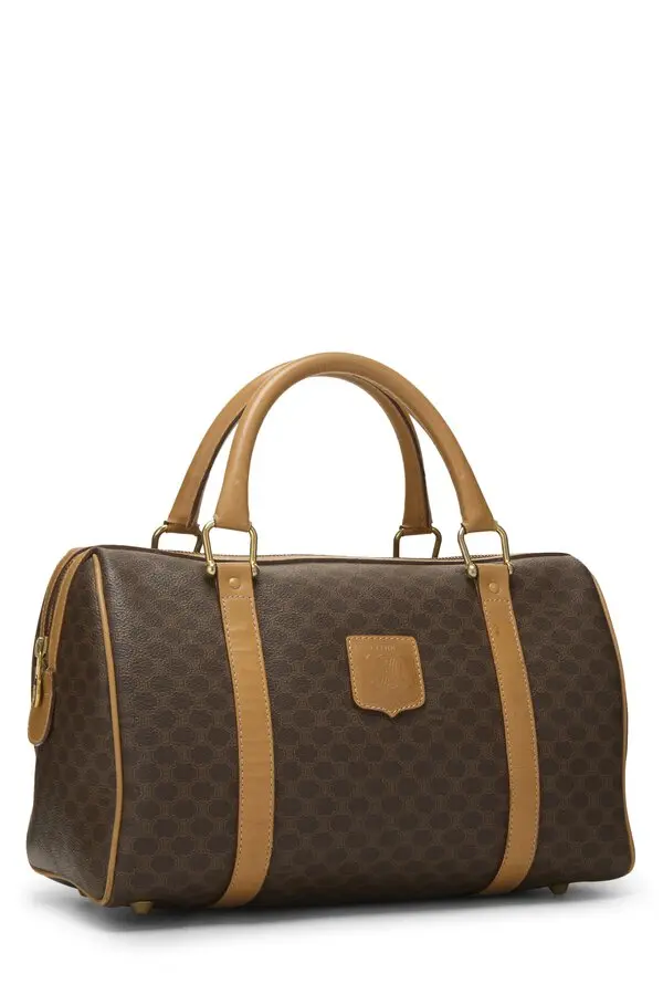 Celine Coated Canvas Macadam Handbag - Brown