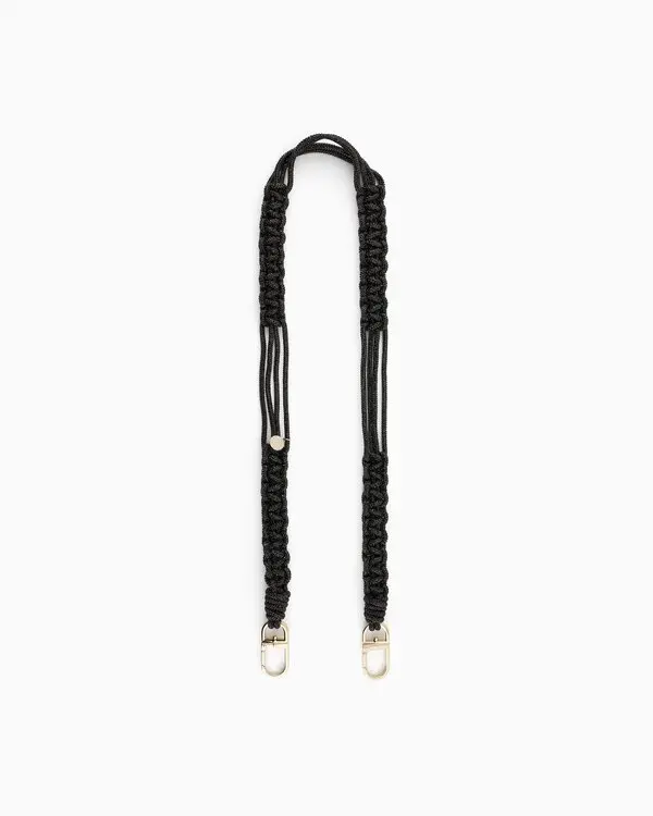 Giorgio Armani Woven Shoulder Strap With Rhinestones - Black