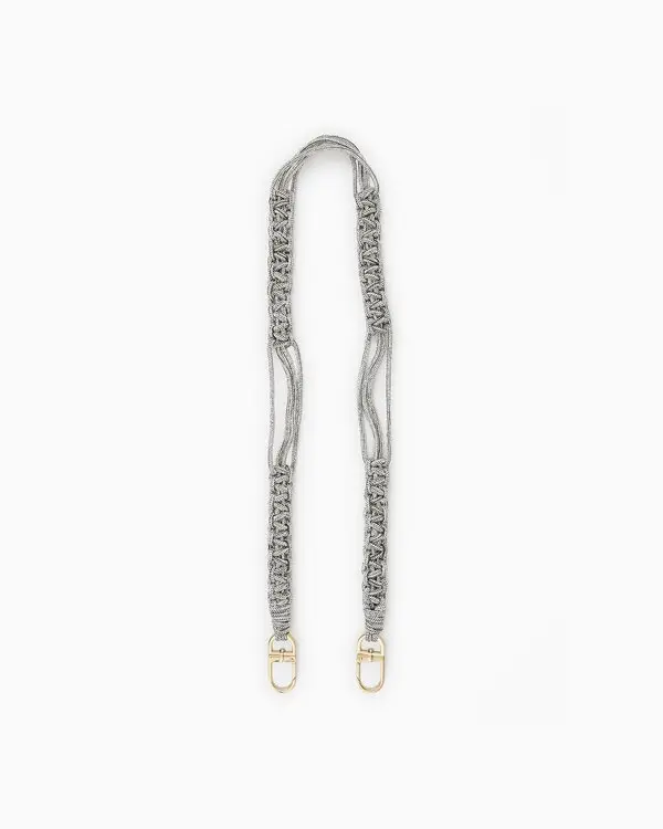 Giorgio Armani Woven Shoulder Strap With Rhinestones - Silver