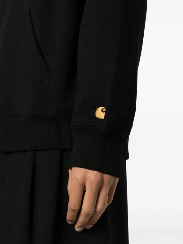 Carhartt Work In Progress Logo-print Cotton-blend Hoodie - Black