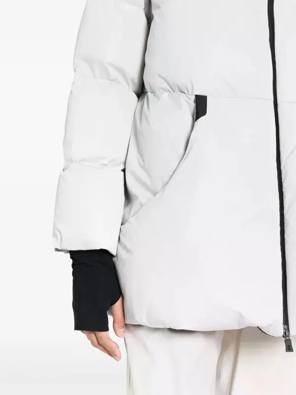 Herno Quilted Hooded Down Coat - Grey