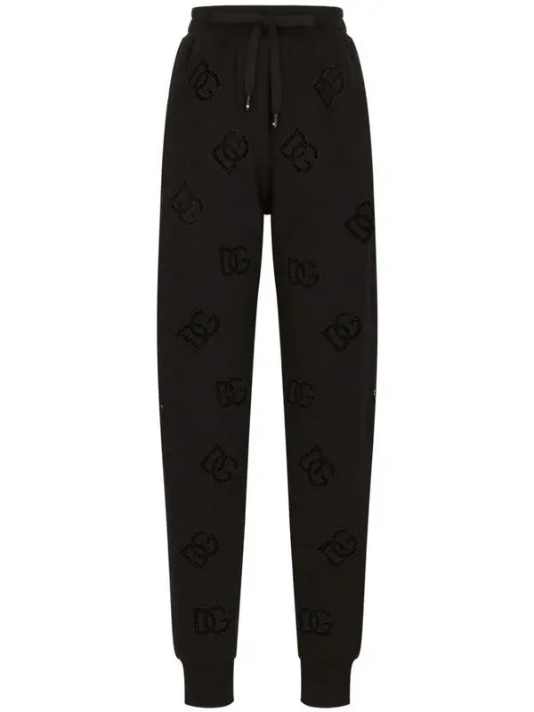 Dolce & Gabbana Logo-embroidered Drawstring-waistband Track Pants - Black