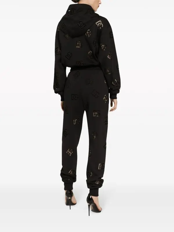 Dolce & Gabbana Logo-embroidered Drawstring-waistband Track Pants - Black