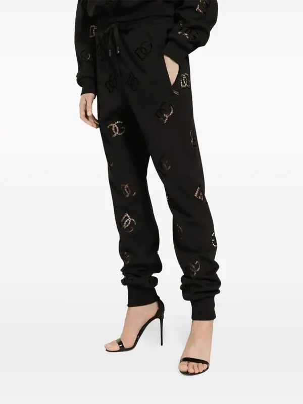 Dolce & Gabbana Logo-embroidered Drawstring-waistband Track Pants - Black