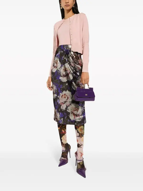 Dolce & Gabbana Sequin-embellished Midi Skirt - Purple