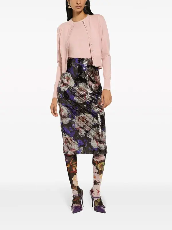 Dolce & Gabbana Sequin-embellished Midi Skirt - Purple