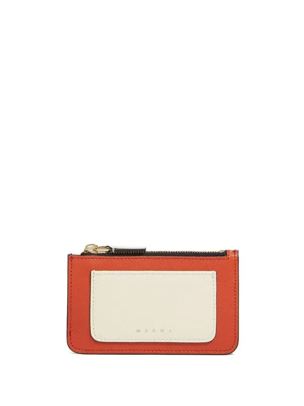 Marni Saffiano Leather Colour-block Wallet - Blue