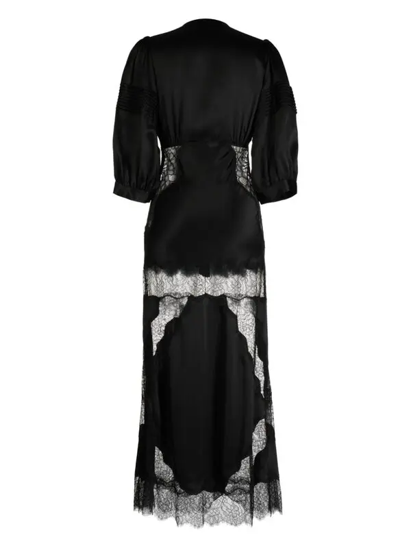 Cynthia Rowley Pleat-Detail Silk Maxi Dress - Black | Editorialist