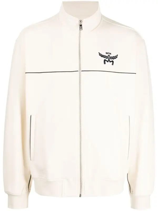 Mcm Essential Logo-embroidered Track Jacket - Neutrals