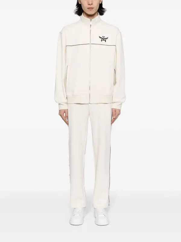 Mcm Essential Logo-embroidered Track Jacket - Neutrals