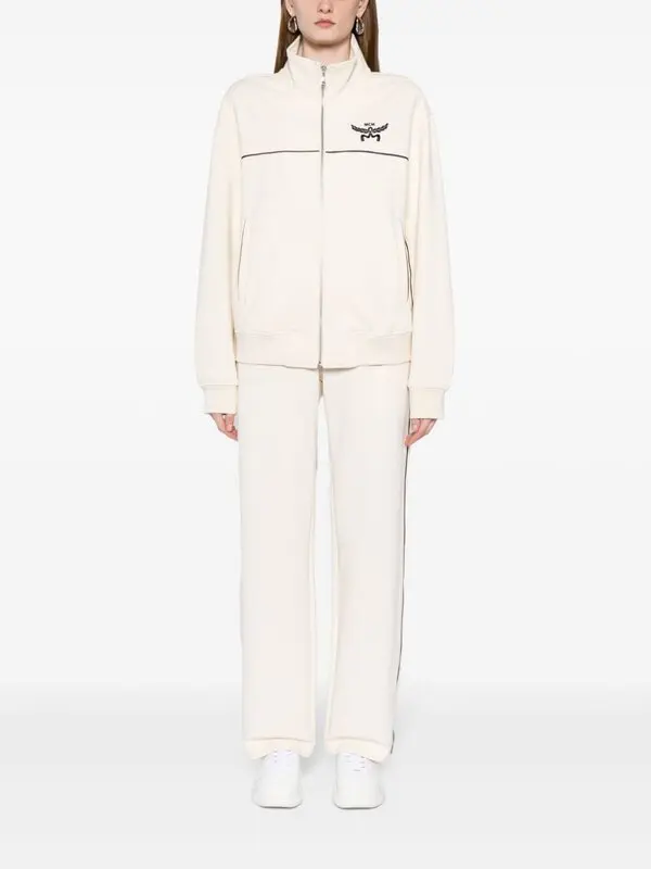 Mcm Essential Logo-embroidered Track Jacket - Neutrals