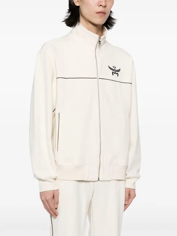 Mcm Essential Logo-embroidered Track Jacket - Neutrals