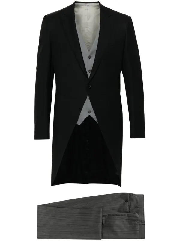 Canali Single-breasted Wool Suit - Black