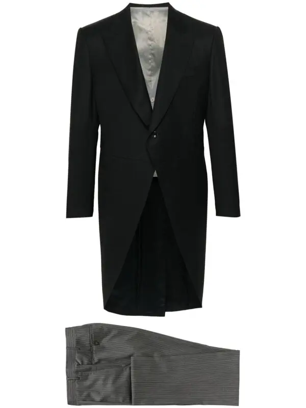 Canali Single-breasted Wool Suit - Black
