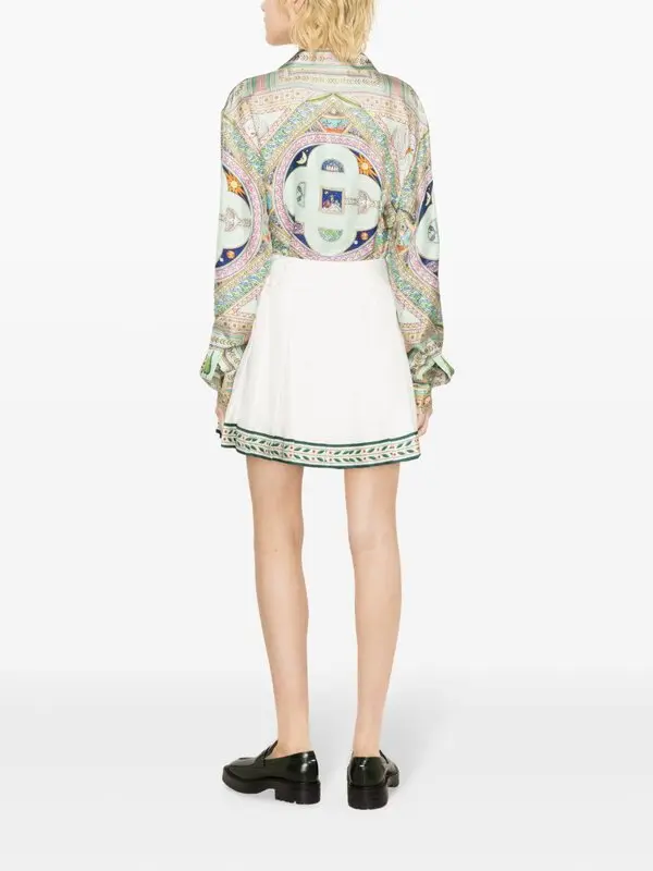Casablanca Laurel Pleated Miniskirt - White