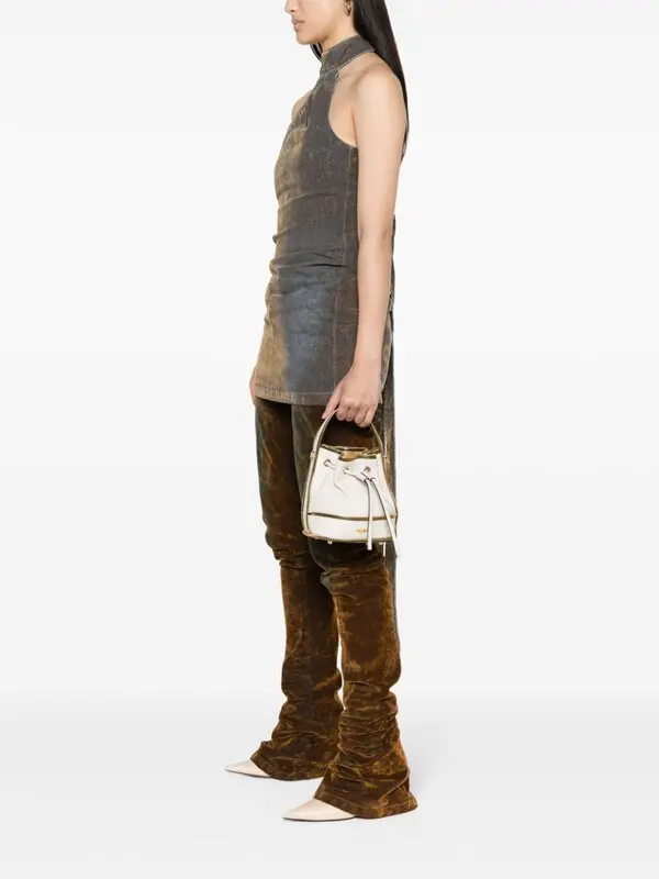 Moschino Exposed-zip Leather Bucket Bag