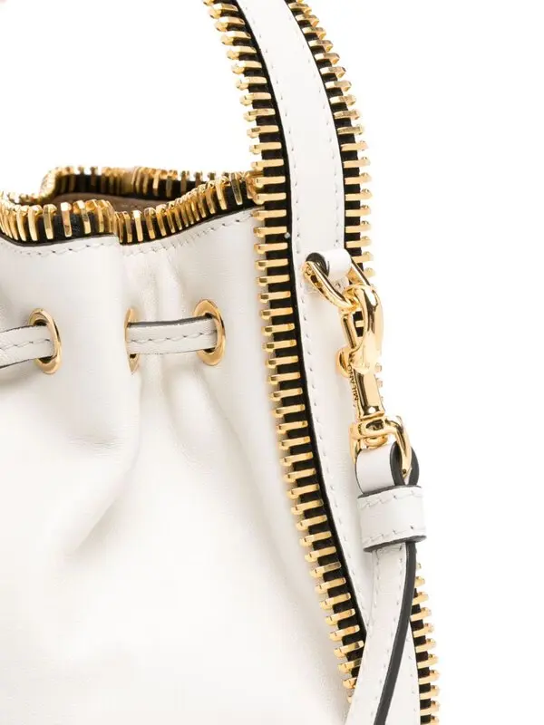 Moschino Exposed-zip Leather Bucket Bag