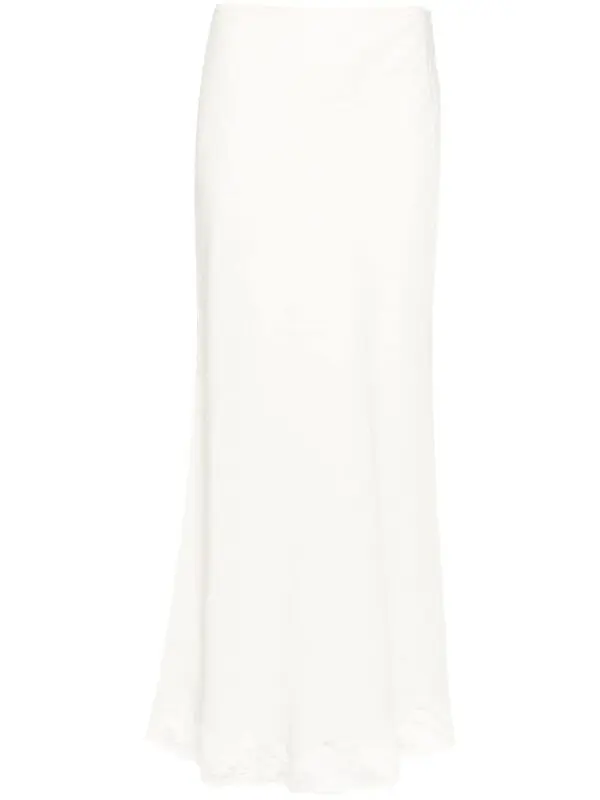 Rixo Crystal Lace-trim Midi Skirt - Neutrals