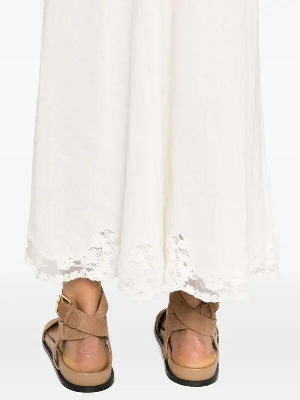 Rixo Crystal Lace-trim Midi Skirt