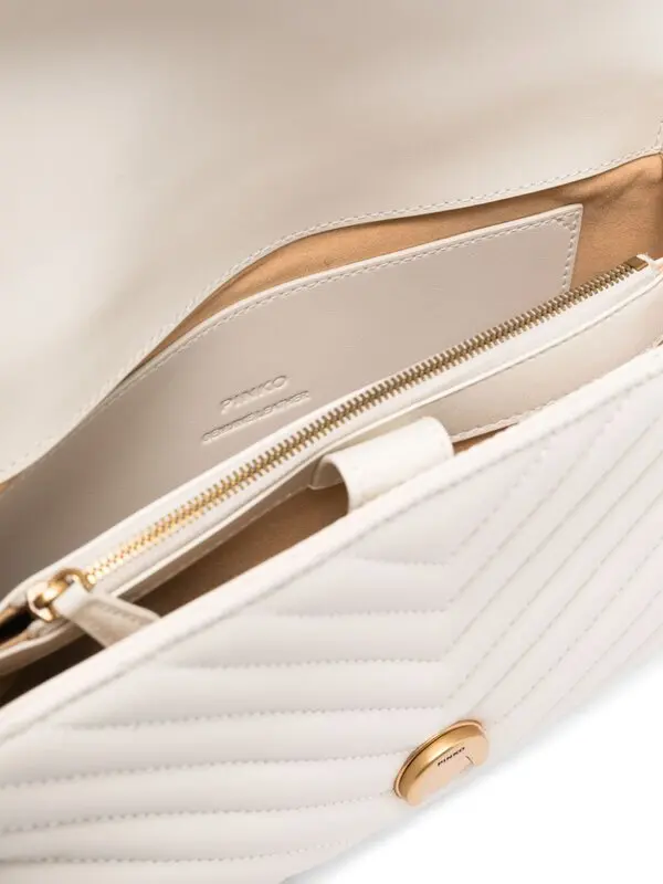 Pinko Love Puff Quilted Shoulder Bag - Neutrals