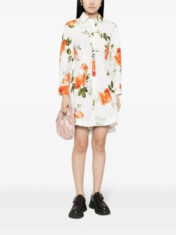 Erdem Floral-print Cotton Mini Shirtdress