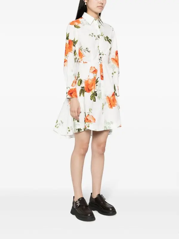 Erdem Floral-print Cotton Mini Shirtdress