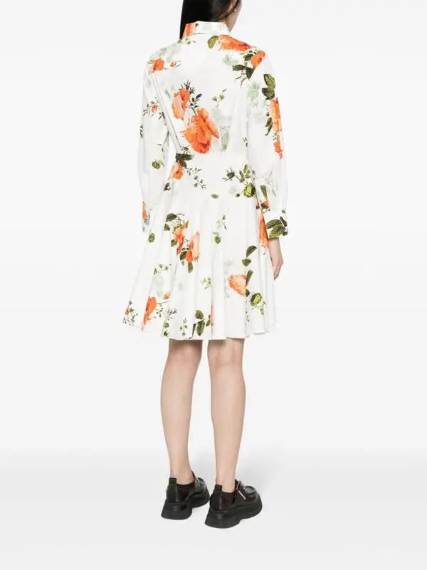 Erdem Floral-print Cotton Mini Shirtdress