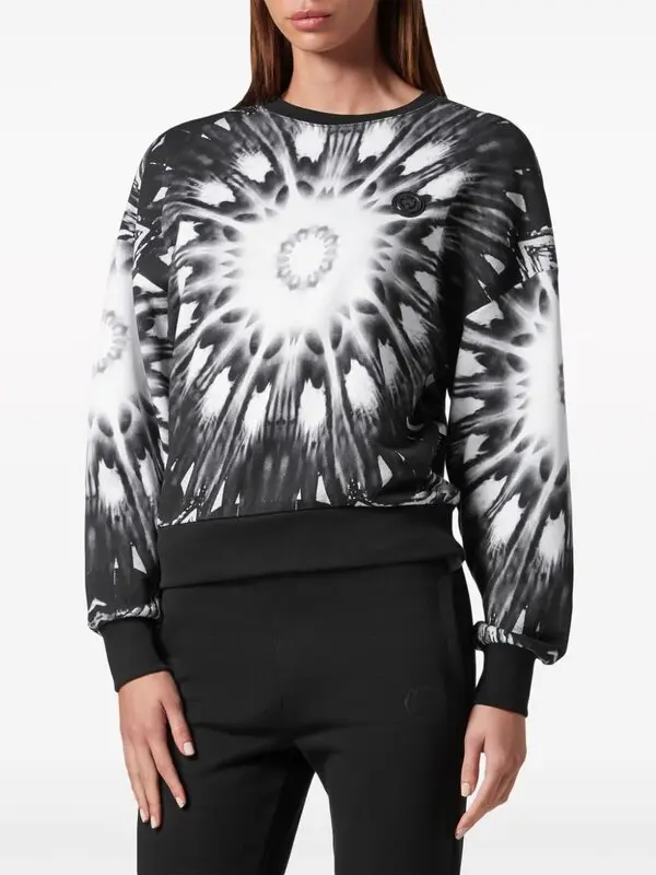 PLEIN SPORT Kaleidoscopic-print Cropped Sweatshirt