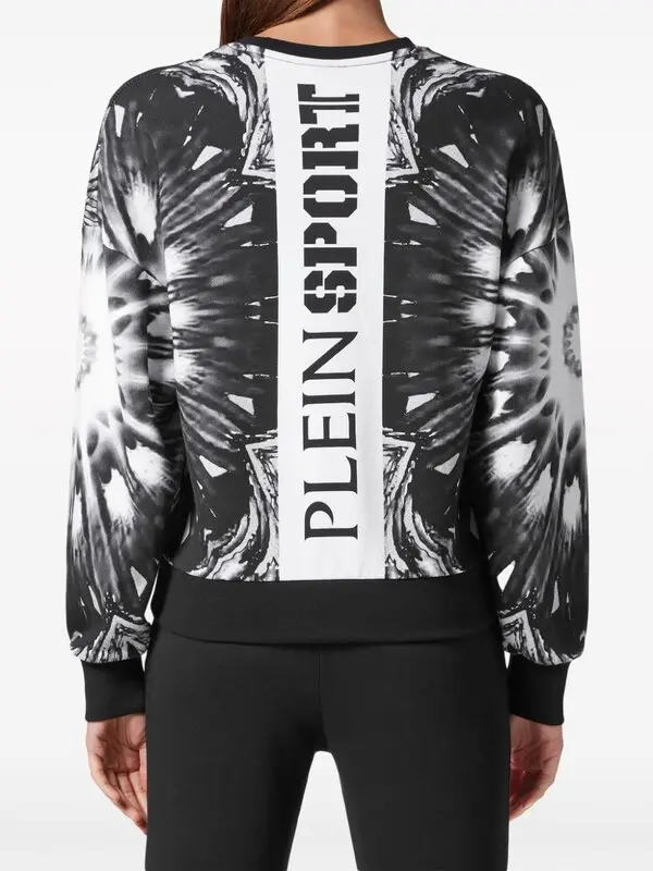 PLEIN SPORT Kaleidoscopic-print Cropped Sweatshirt
