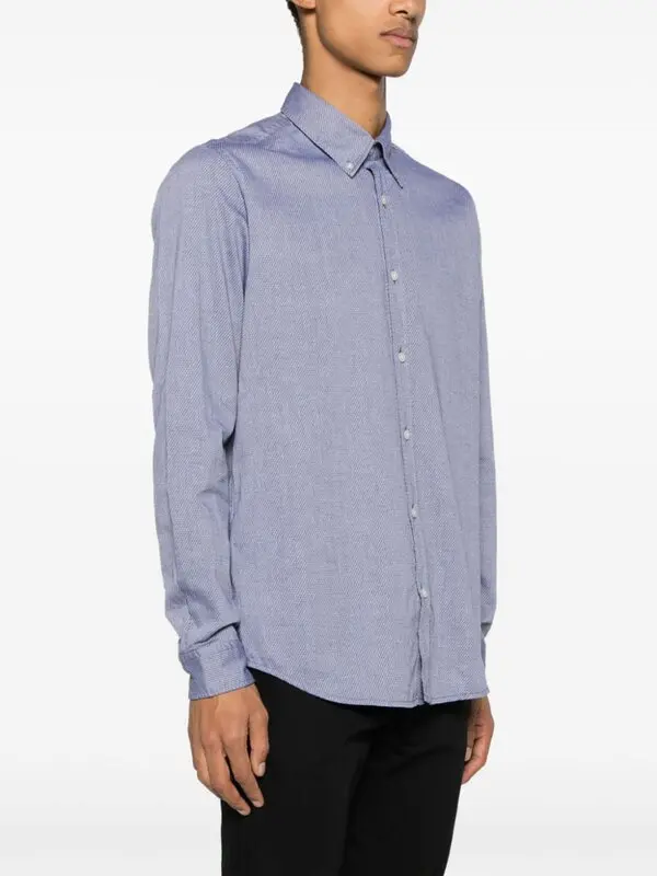 BOSS Pattern-jacquard Cotton Shirt