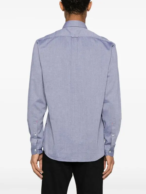 BOSS Pattern-jacquard Cotton Shirt