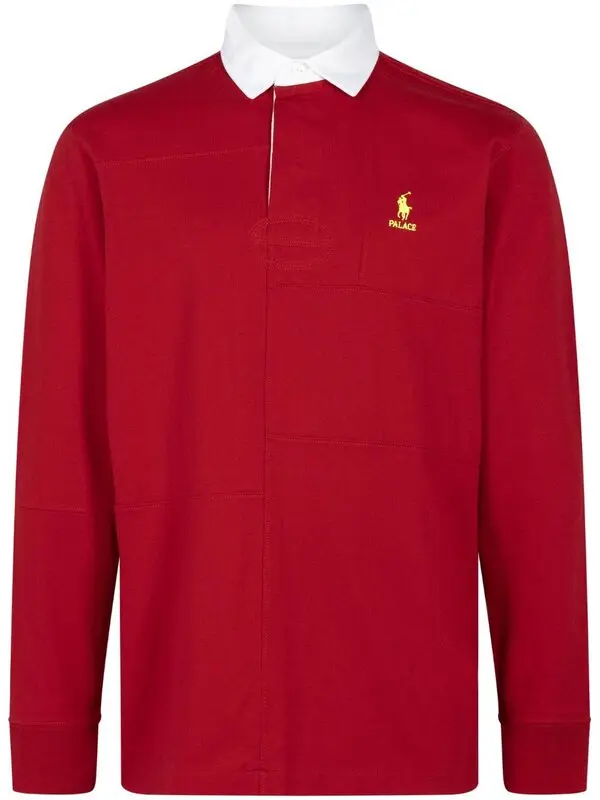 PALACE X Ralph Lauren Pieced Rugby Shirt - Red