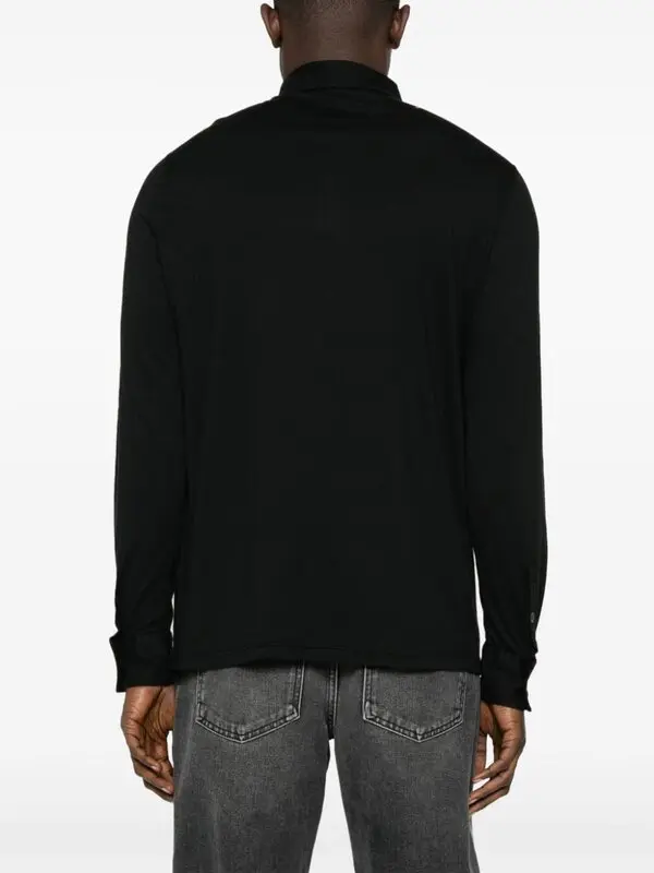 Kiton Long-sleeve Jersey Polo Shirt - Black