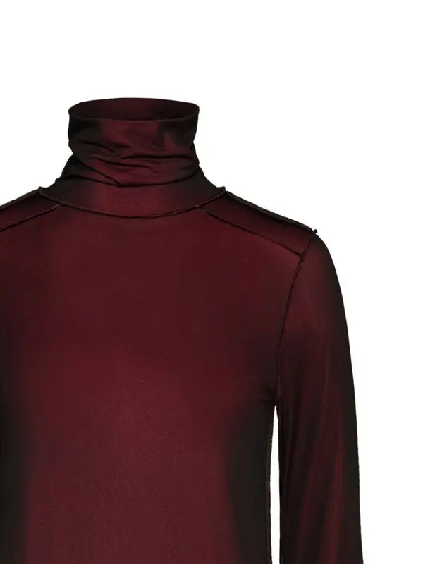 MAISON MARGIELA Sheer Long-sleeve Jersey Bodysuit - Red
