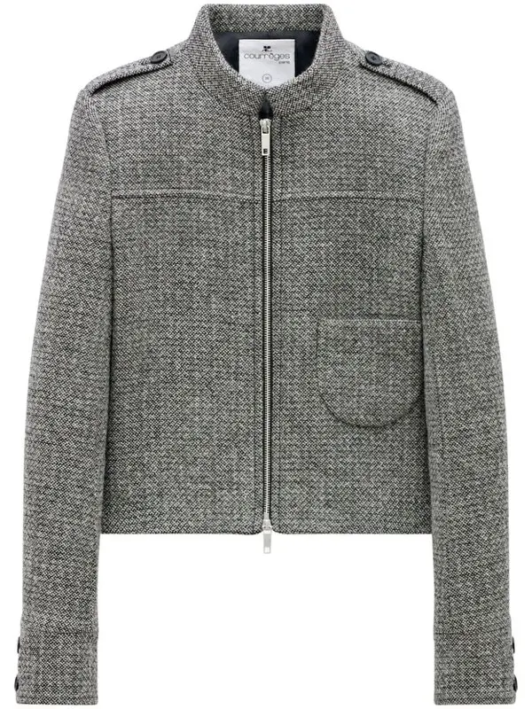 COURREGES Caviar Wool Tailored Jacket