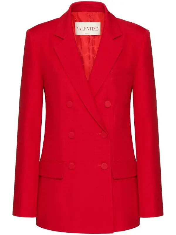 Valentino Garavani Crepe Couture Double-breasted Blazer