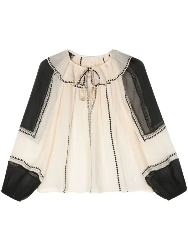 Ulla Johnson Lenore Silk Chiffon Blouse - Neutrals