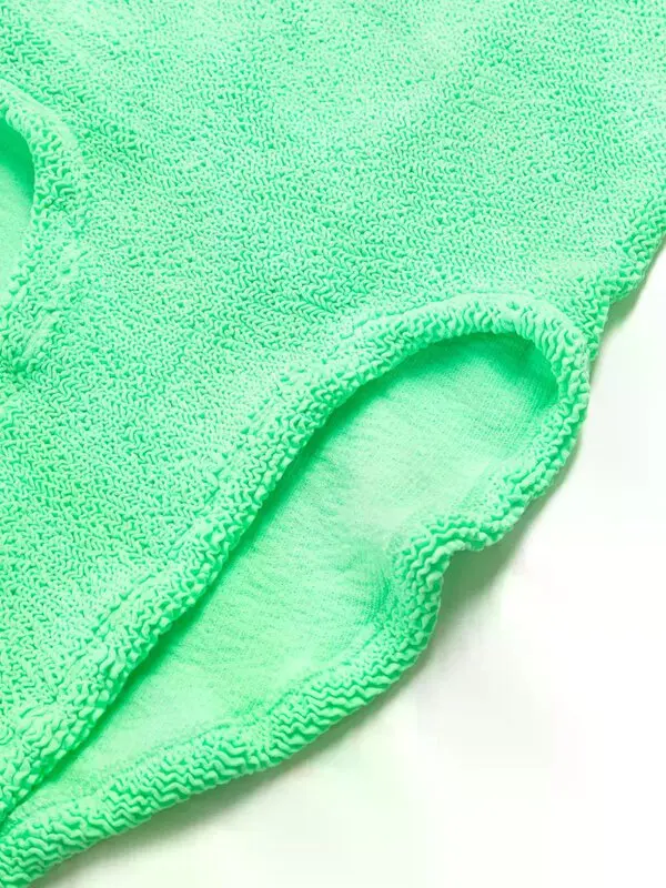 Hunza G Square-neck Crinkled-finish Swimsuit - Green