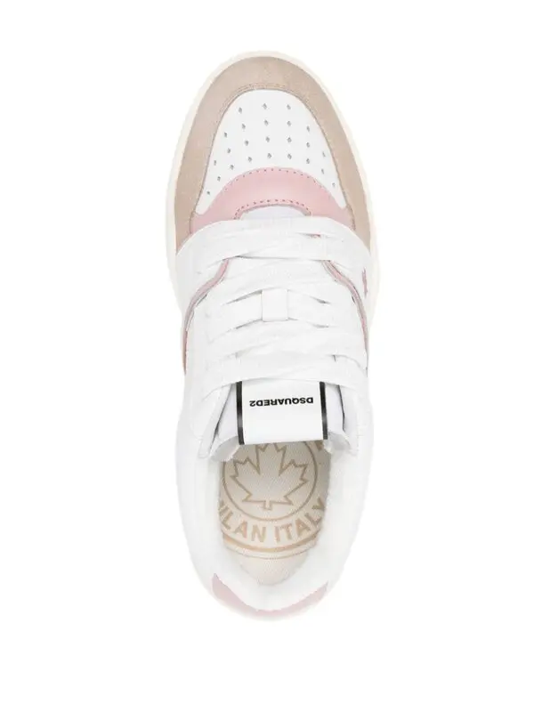 Dsquared2 Spiker Leather Sneakers - White