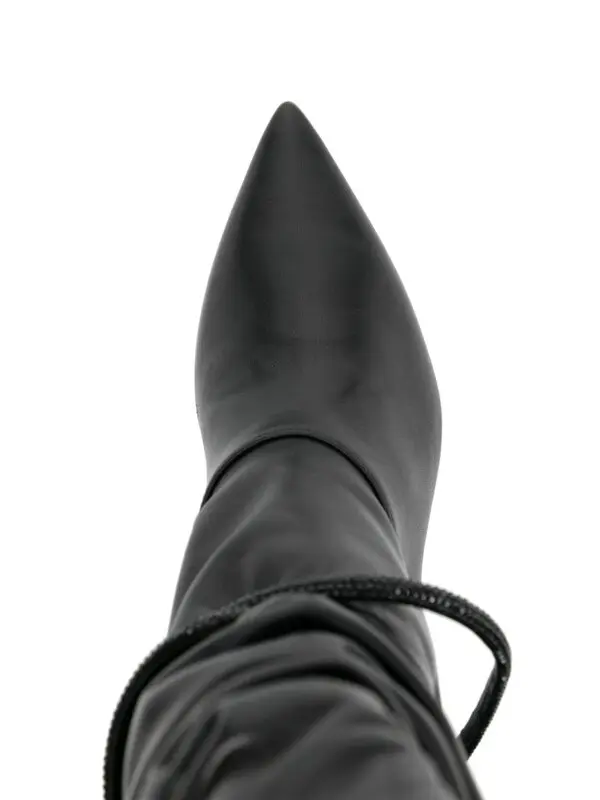 Rene Caovilla 80mm Ruched Leather Boots