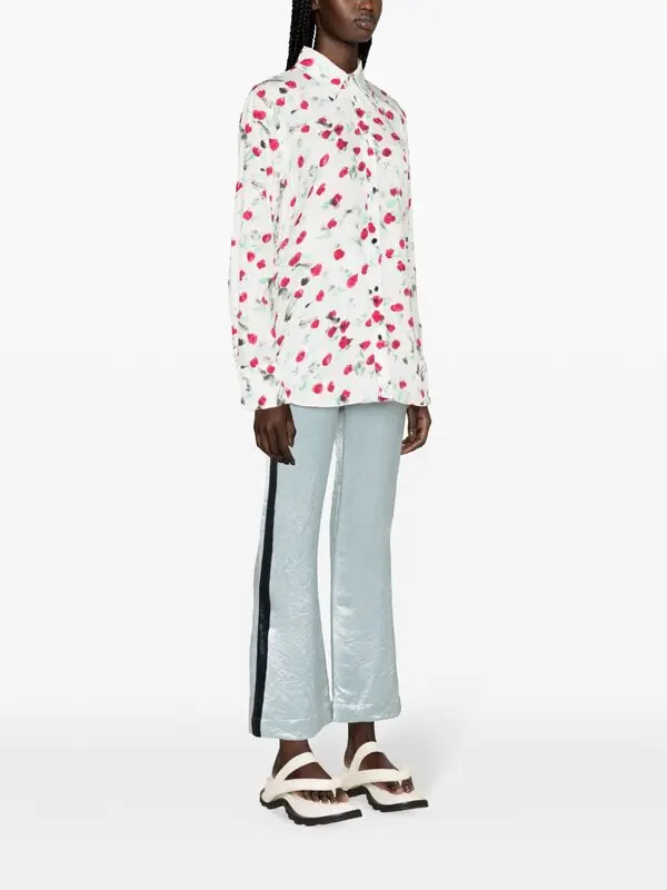 Marni Logo-buttons Floral-print Shirt - White