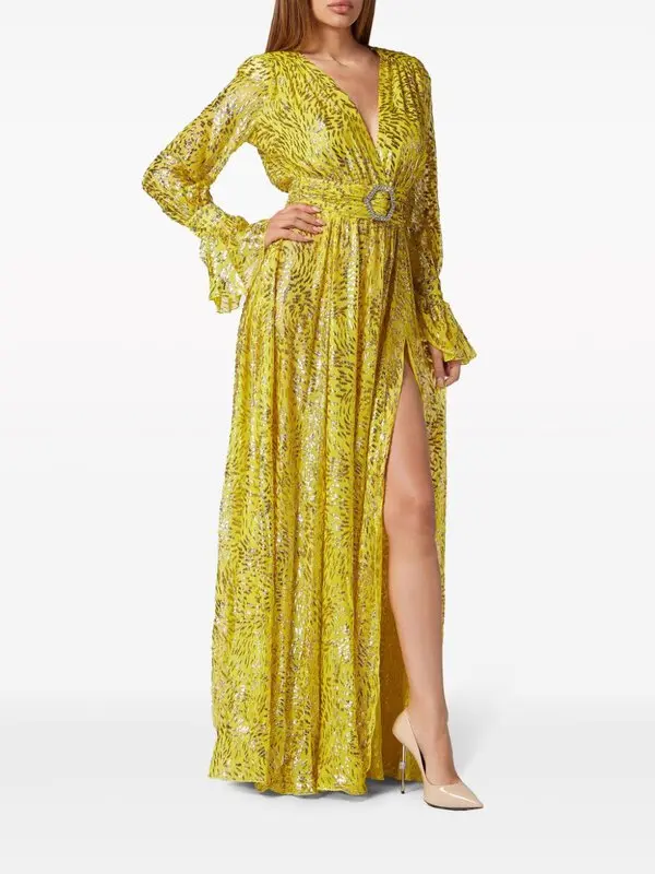 Philipp Plein Metallic-threading Maxi Dress