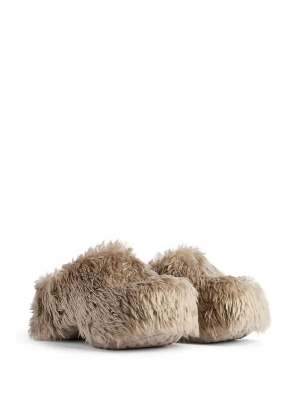 Balenciaga X Crocs Faux-Fur Mules - Brown | Editorialist