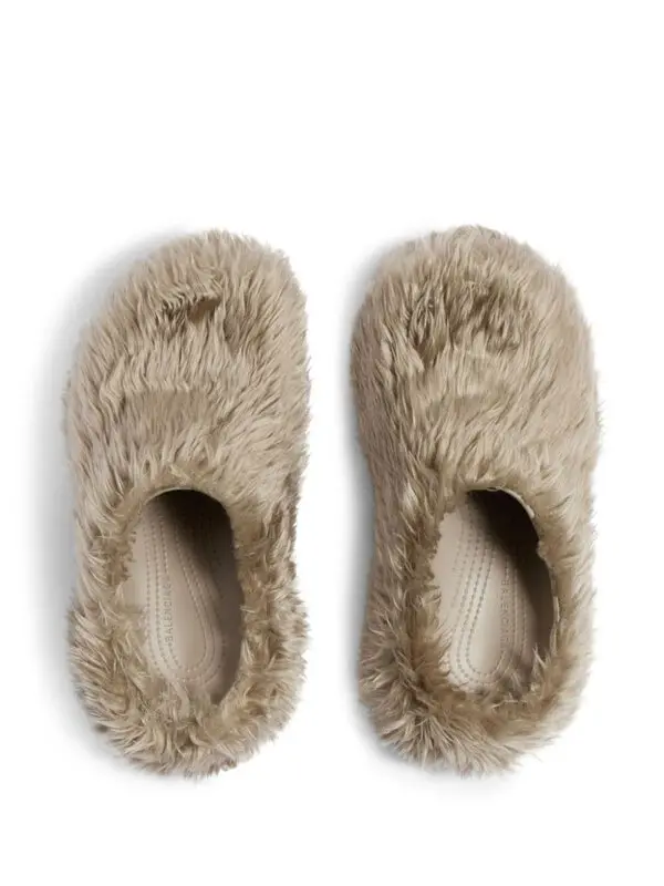 Balenciaga X Crocs Faux-Fur Mules - Brown | Editorialist