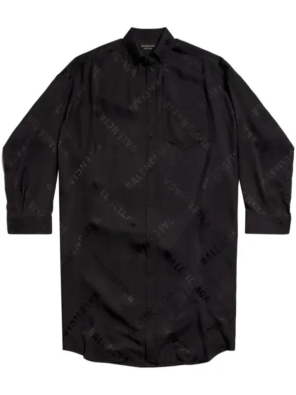Balenciaga Diagonal Logo-print Shirtdress