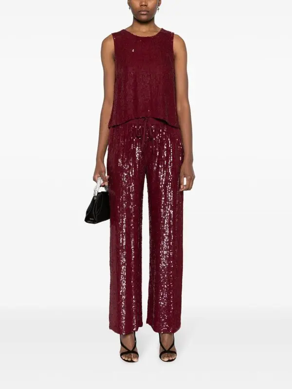 P.a.r.o.s.h Glare Sequin Trousers - Red