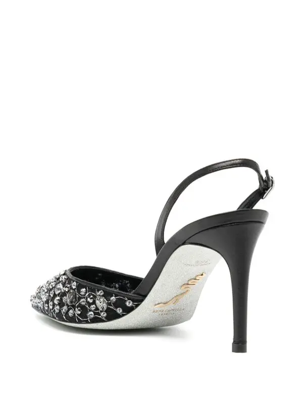 Rene Caovilla Crystal-embellished Slingback Pumps