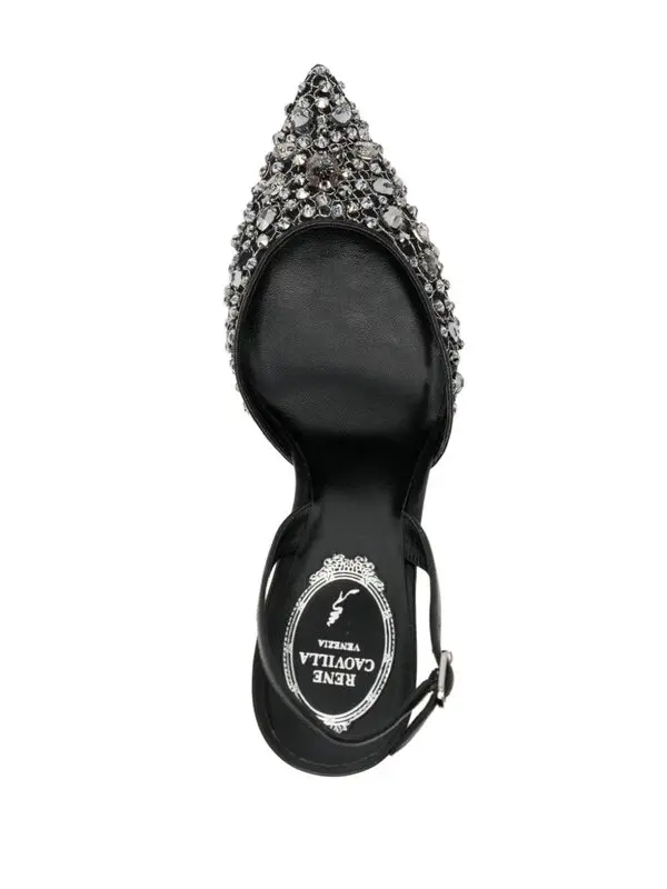 Rene Caovilla Crystal-embellished Slingback Pumps