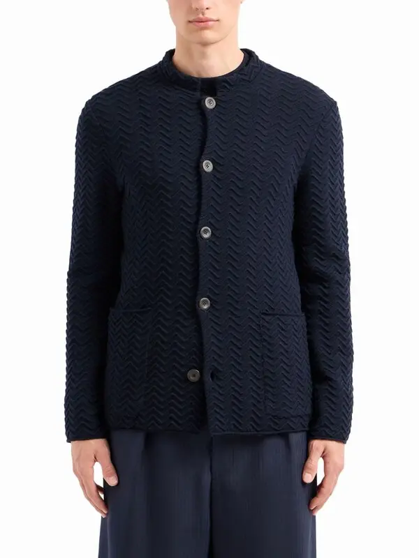 Giorgio Armani Zigzag-embroidered Cardigan