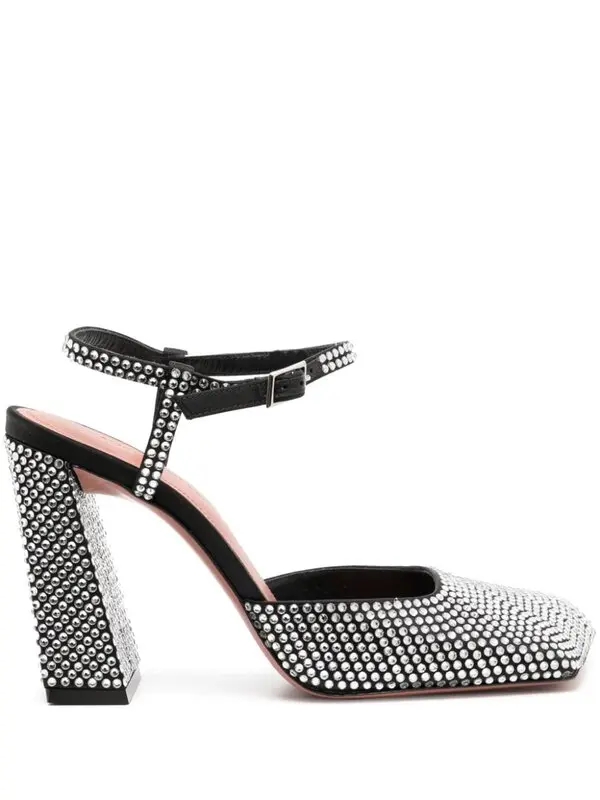Amina Muaddi 95mm Charlotte Crystal Sandals